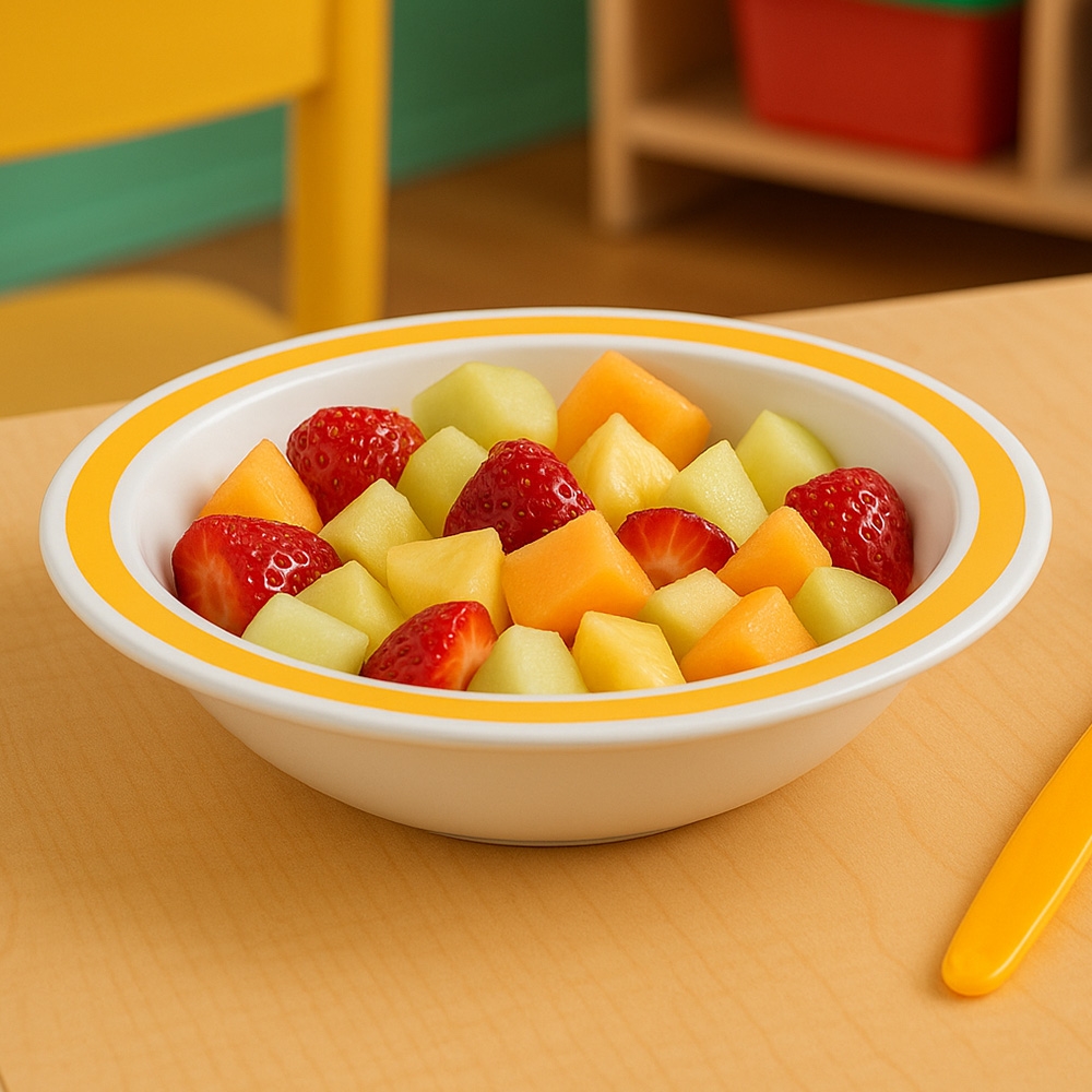 Duo Bowl with Yellow Rim 17.3cm