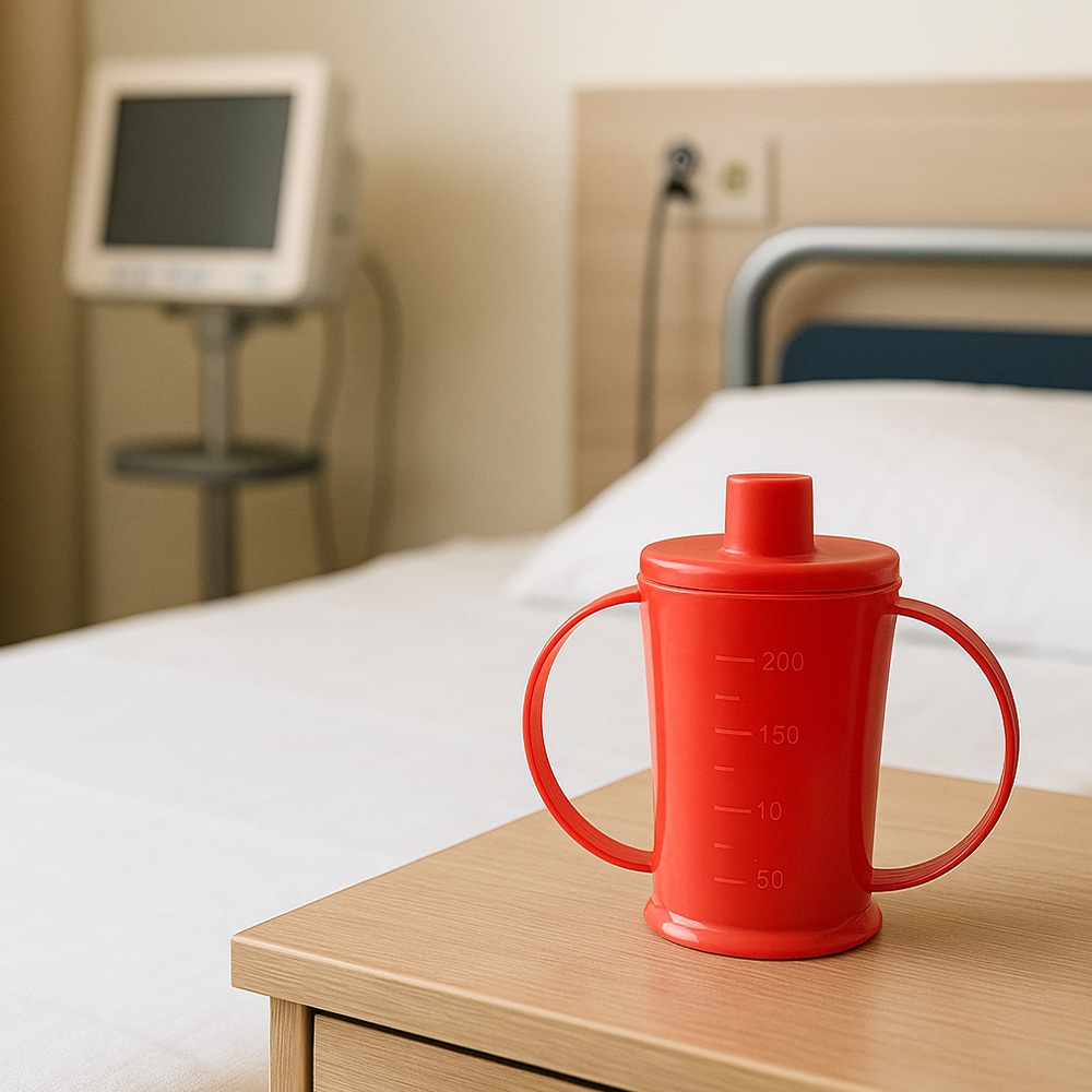 Beaker with 2 Handles Red 25cl