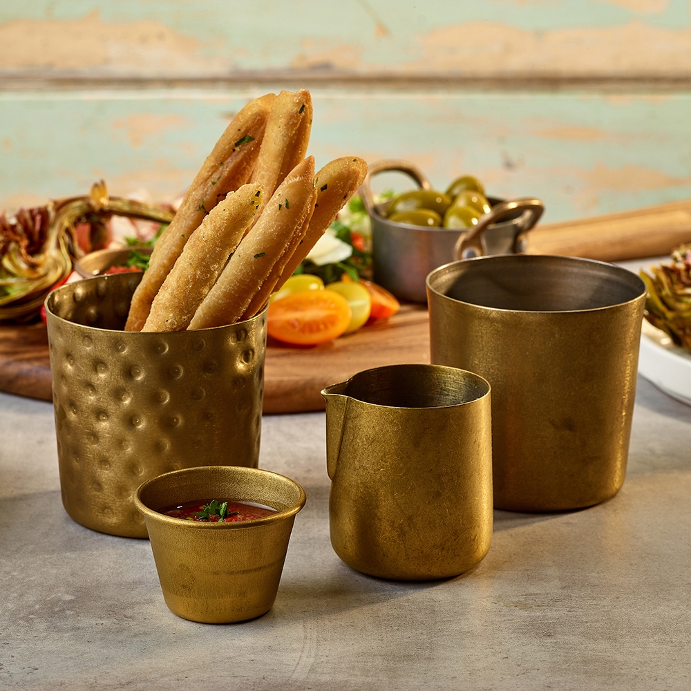 8.5x8.5cm Serving Cup Vintage Steel Gold